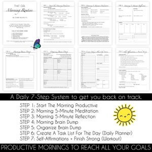 Printable Guided Journal - THAT GIRL Morning Routine (4-PACK) - Etsy