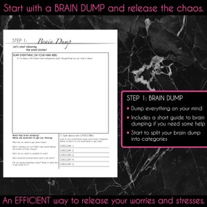 Printable Strategic 2-step Brain Dump + Organize Brain Dump (minimalist ...