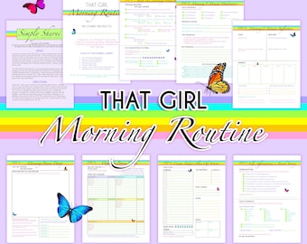 Printable Guided Journal - THAT GIRL Morning Routine in Y2K Pink ...