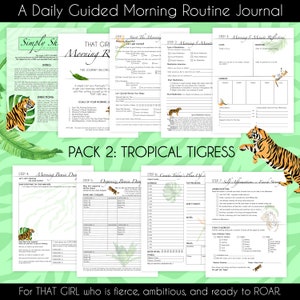 Printable Guided Journal - THAT GIRL Morning Routine (4-PACK) - Etsy