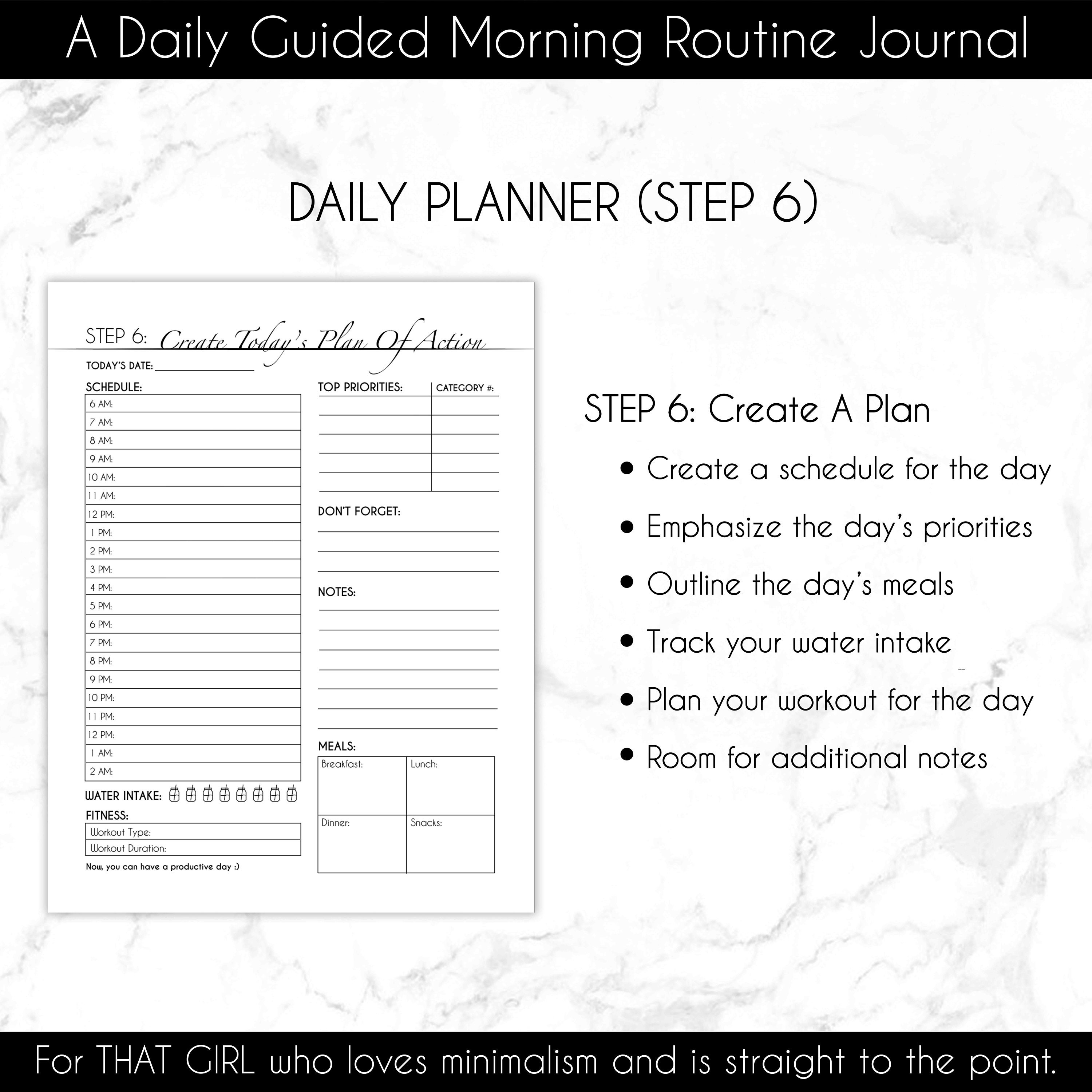 Printable Guided Journal THAT GIRL Morning Routine in Absolute ...