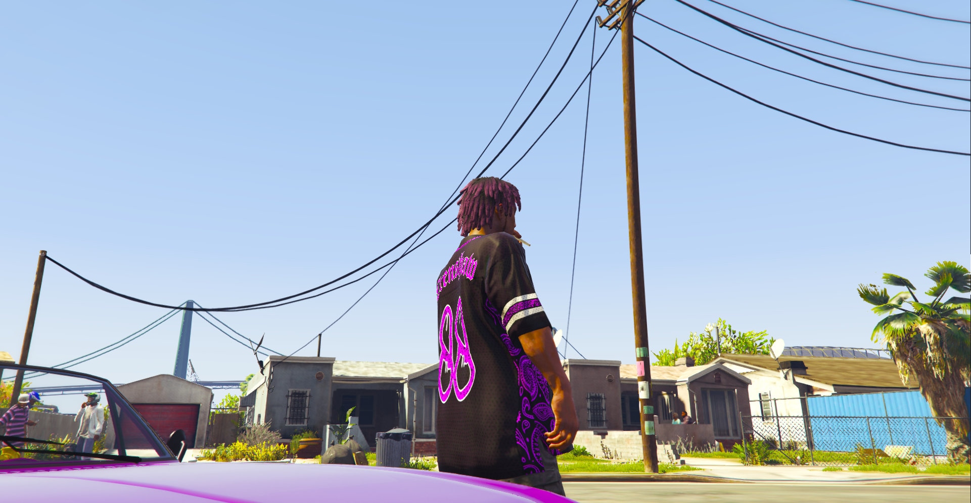 GTA V Clothing Purple and Black Custom Jersey Fivem Ready Male & Female ...
