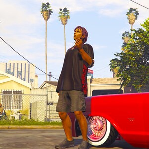 GTA V Clothing Red and Black Custom Jersey Fivem Ready Male & Female ...