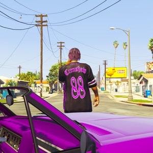 GTA V Clothing Purple and Black Custom Jersey Fivem Ready Male & Female ...