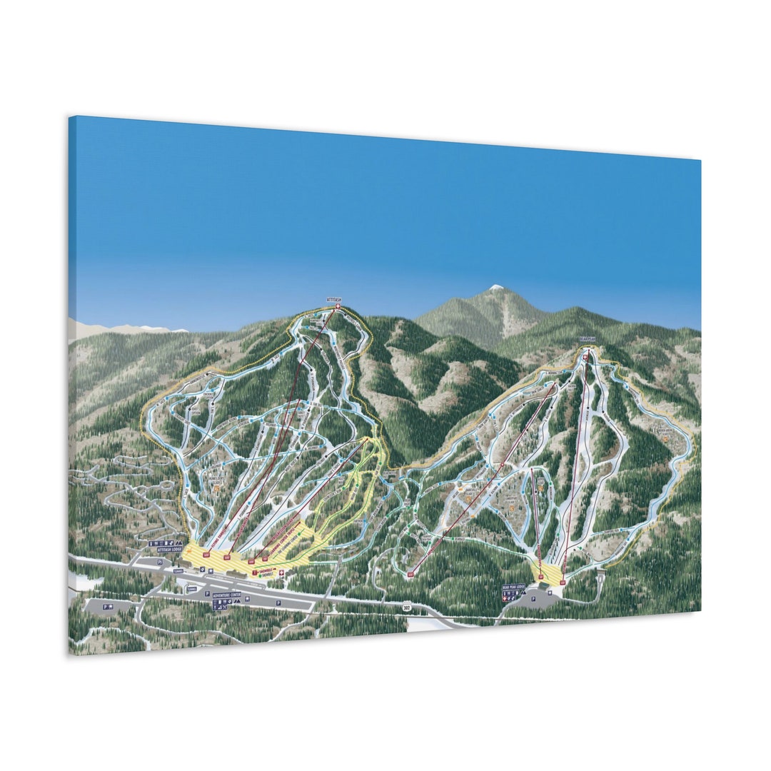 Attitash Ski Trail Map 3-D Canvas Poster New Hampshire - Etsy