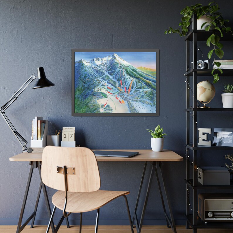 Arizona Snowbowl Trail Map Framed Poster - Etsy