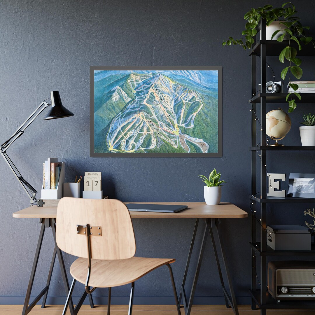 Montana Snowbowl Trail Map Framed Poster - Etsy