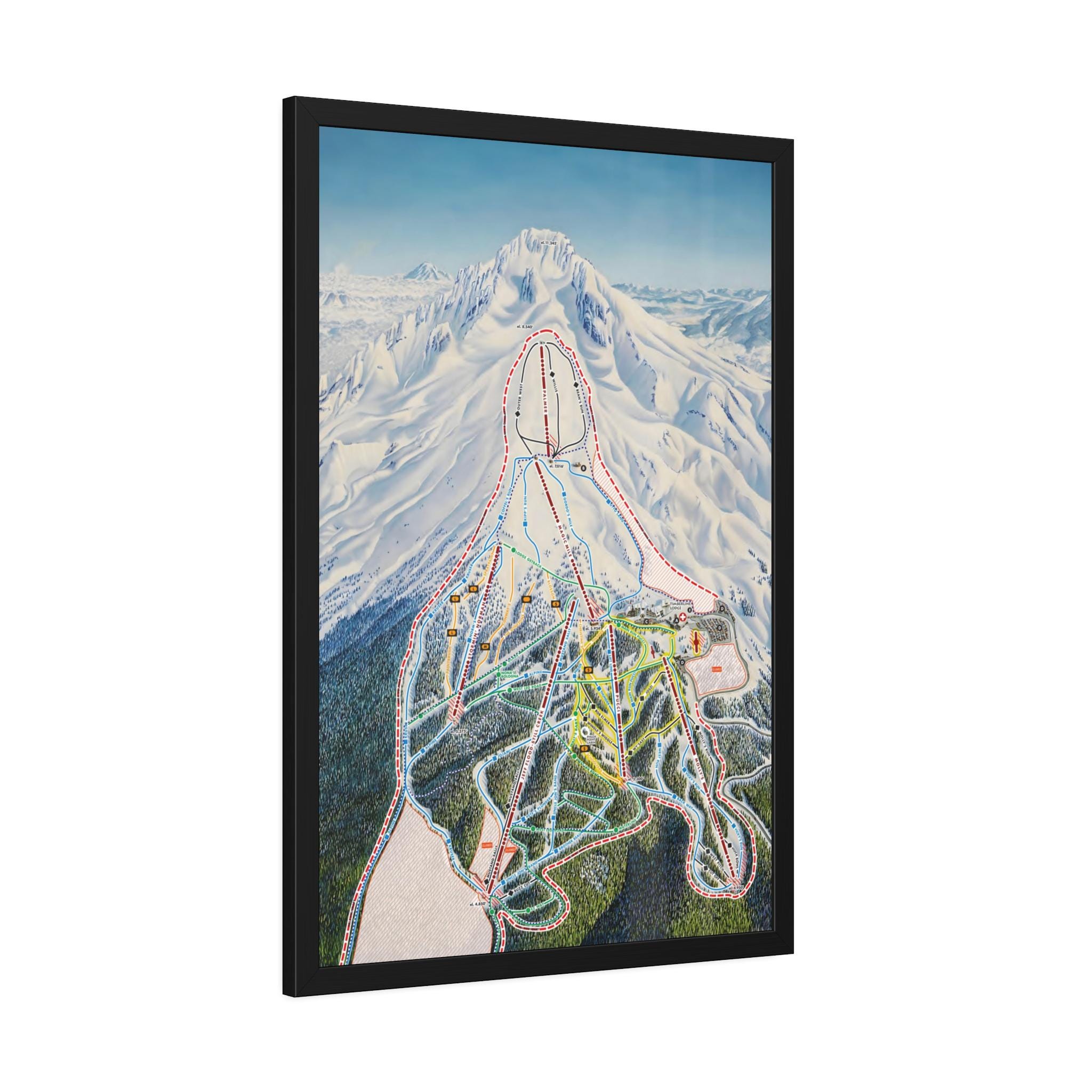 Timberline Oregon Trail Map Framed Poster - Etsy