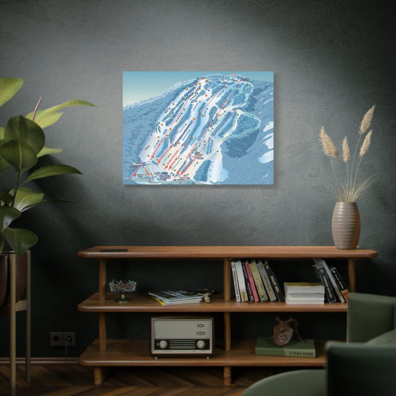 Mohawk Mountain Connecticut Trail Map Framed Canvas - Etsy