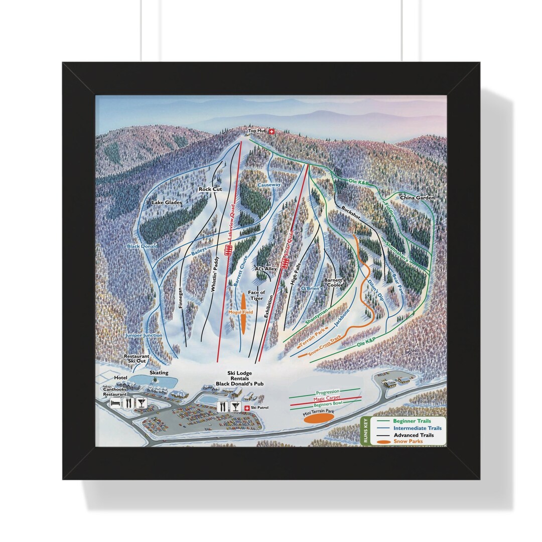 Calabogie Peaks Trail Map Ontario Canada Ski Resort Home Decor - Etsy