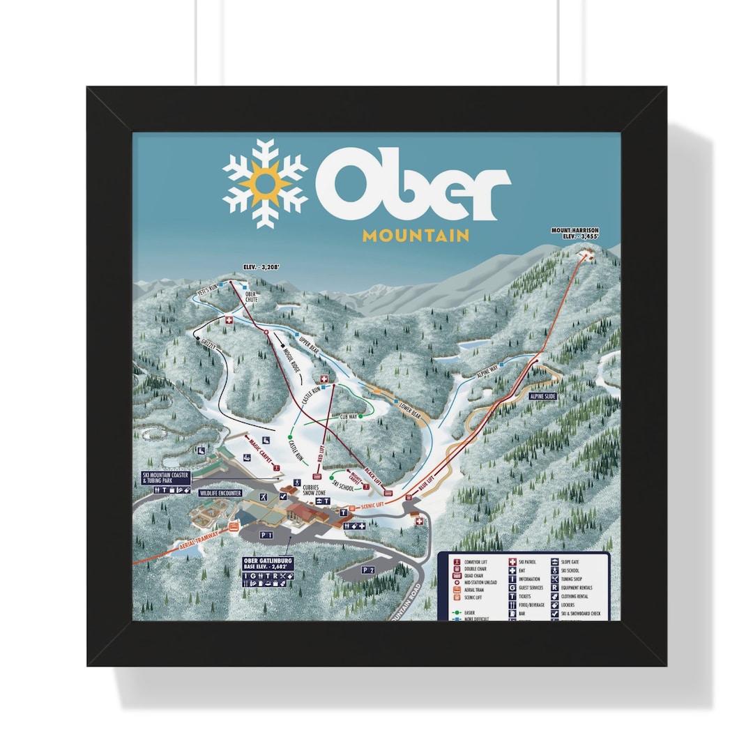 Ober Gatlinburg Trail Map Tennessee Ski Resort Home Decor - Etsy
