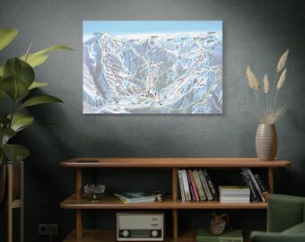 Brighton Ski Trail Map 3-D Canvas Poster Utah - Etsy