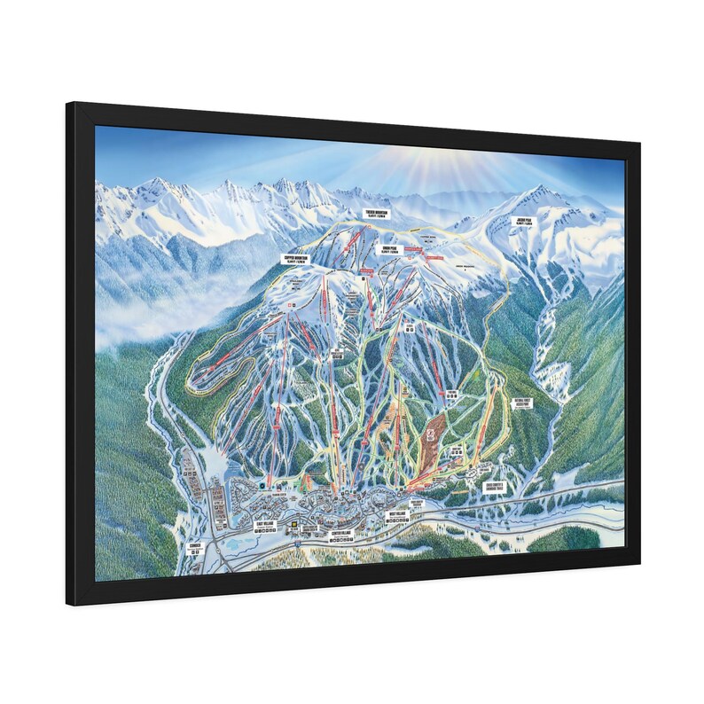 Copper Mountain Colorado Trail Map Framed Poster - Etsy