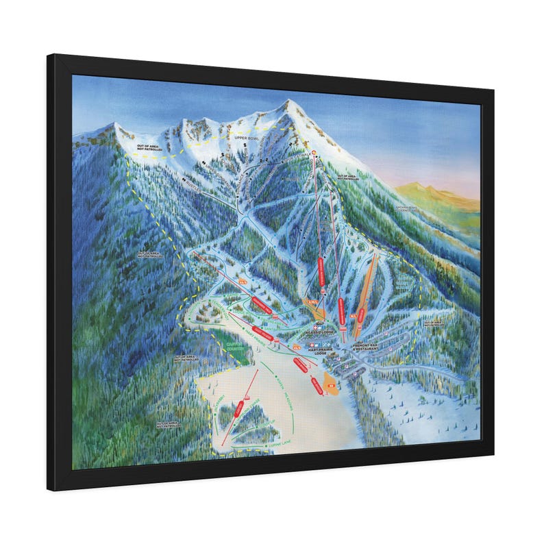 Arizona Snowbowl Trail Map Framed Poster - Etsy