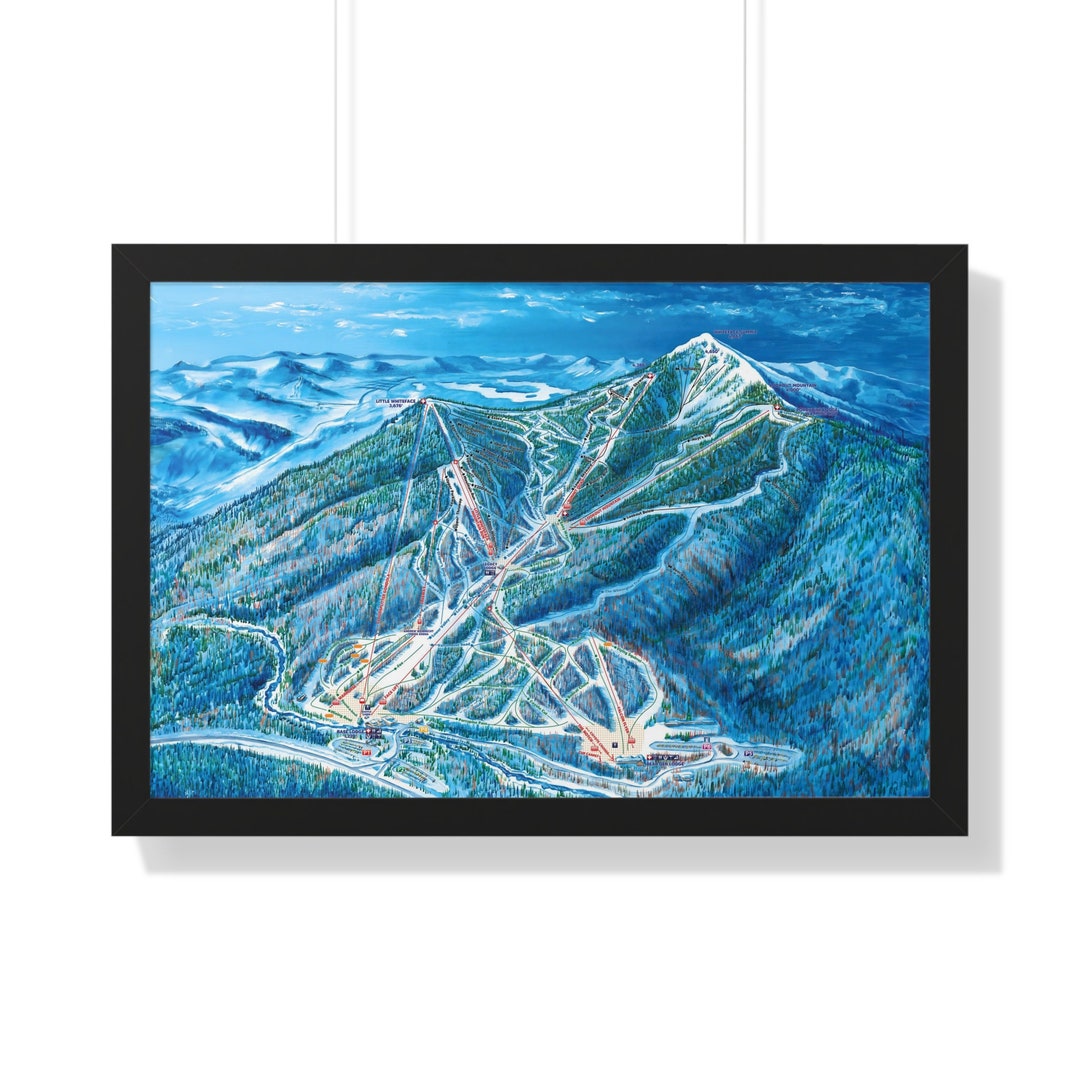 Whiteface Mountain New York Trail Map Ski Resort Framed Poster - Etsy