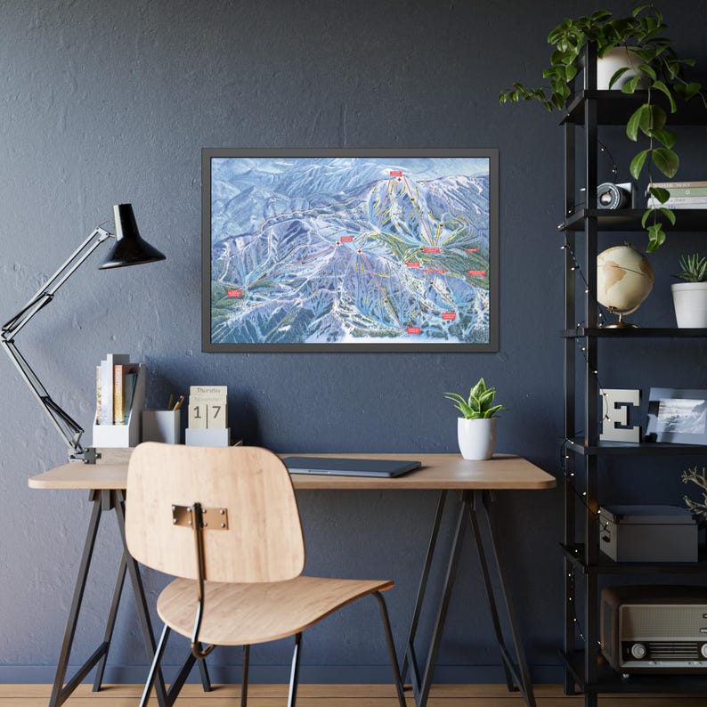 Bogus Basin Idaho Trail Map Framed Poster - Etsy