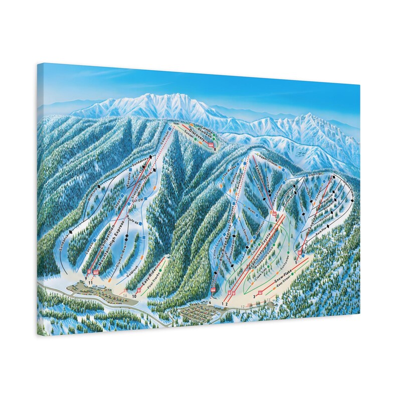 Mountain High California Trail Map Framed Canvas - Etsy
