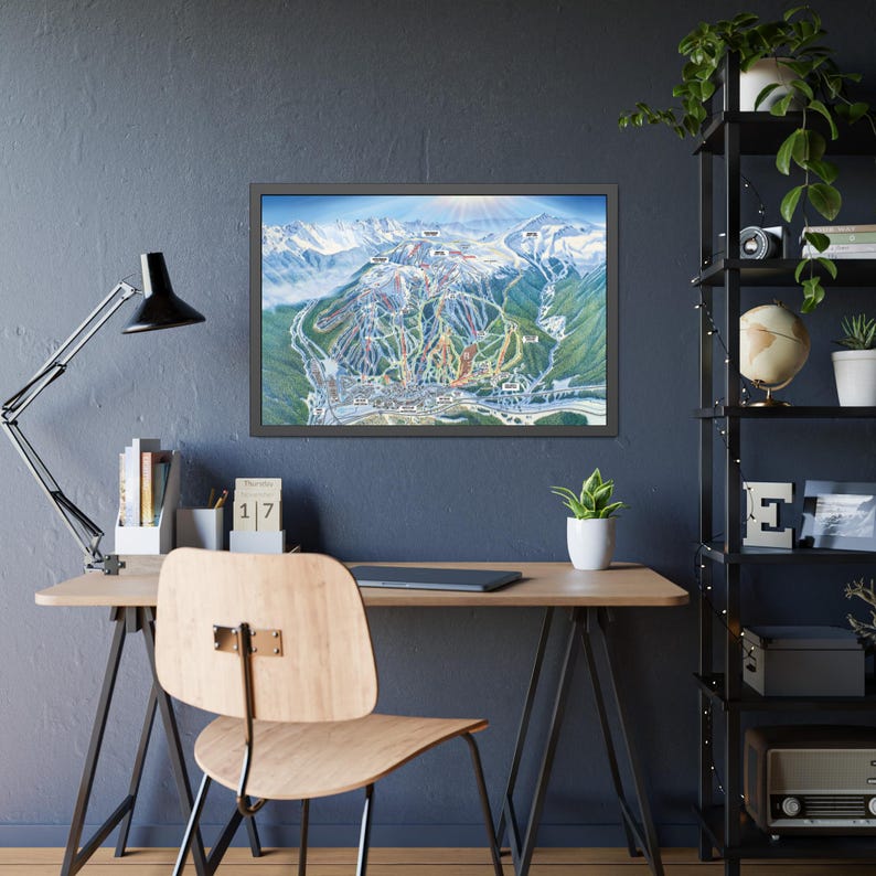 Copper Mountain Colorado Trail Map Framed Poster - Etsy