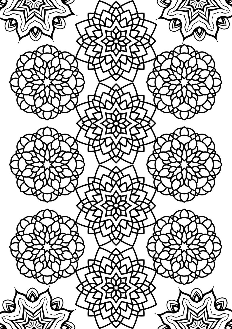 Digital Download Grief Healing Mandala Cute Coloring Book Pages - Etsy
