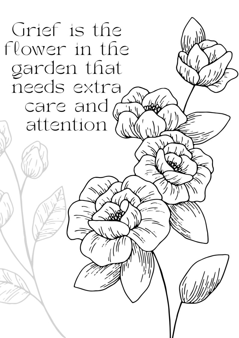 Digital Download Grief Healing Mandala Cute Coloring Book Pages - Etsy