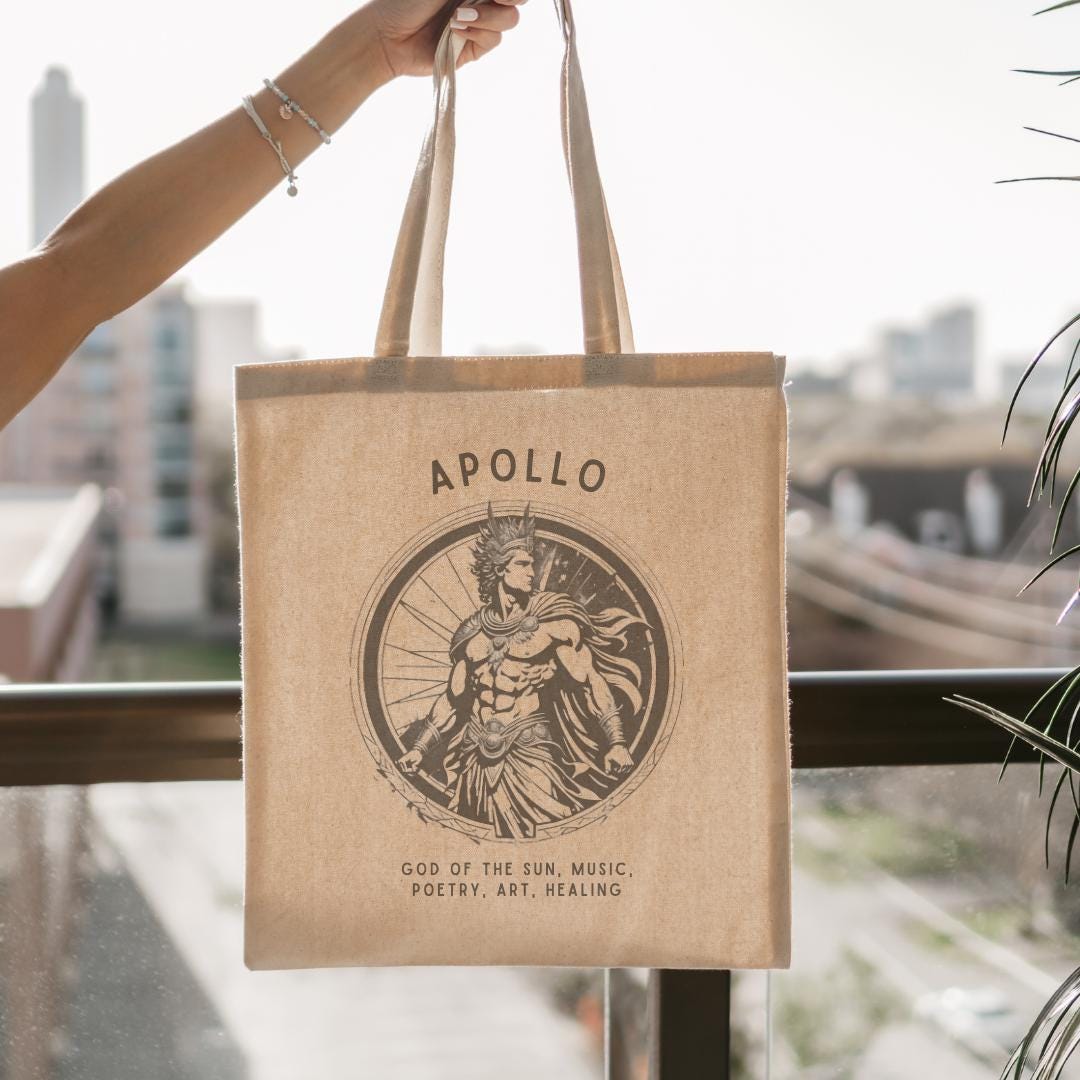 Apollo God of the Sun Tote Bag | Greek Mythology Accessory | Greek God ...