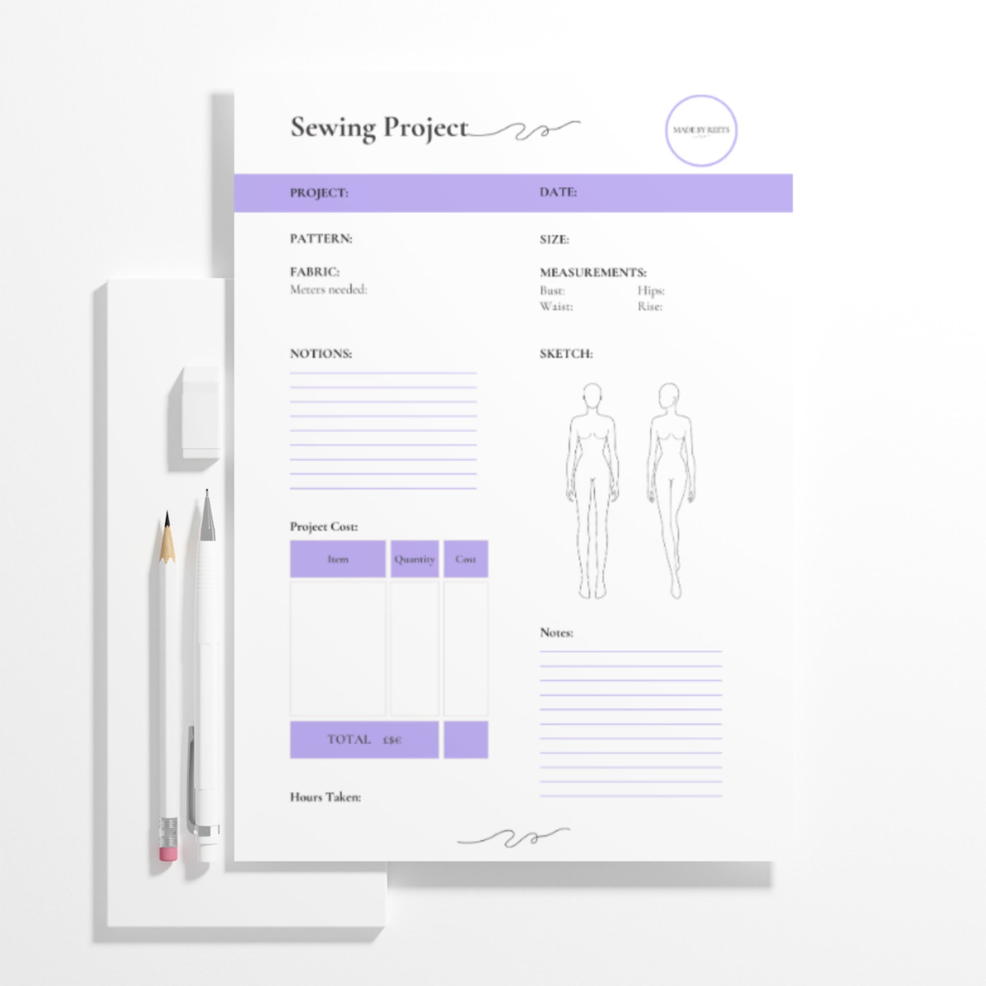 PDF Printable Planner Sewing Project Journal Planner Sewing Planner ...