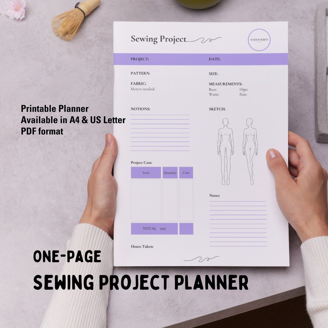 PDF Printable Planner Sewing Project Journal Planner Sewing Planner ...