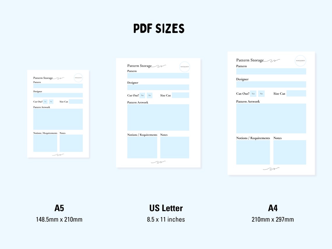 Blue Sewing Pattern Envelope Storage Ideas Sewing Pattern Organiser ...