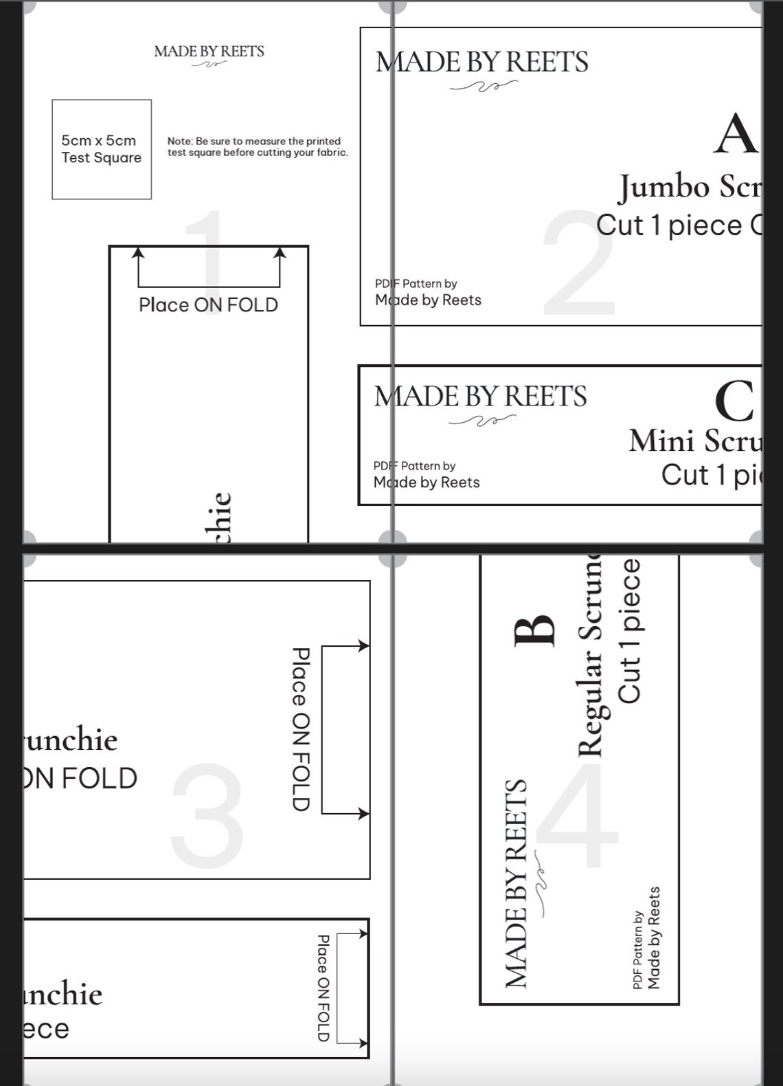 A4 Sewing Pattern Layout Templates Adobe Illustrator Page Layout for ...