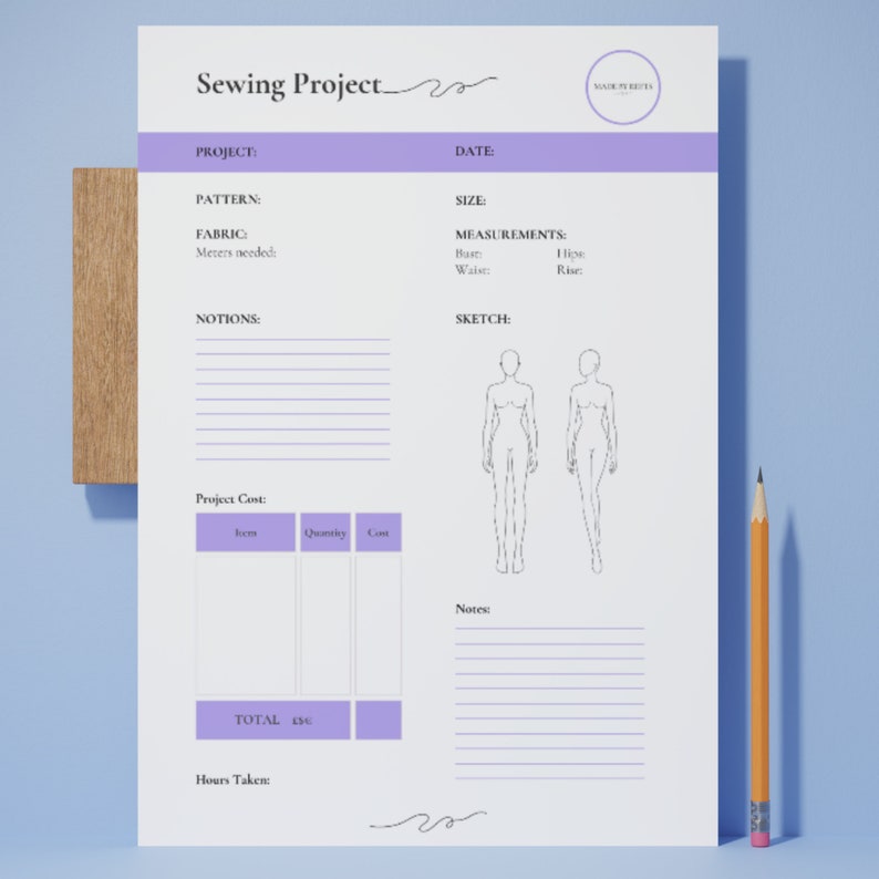 PDF Printable Planner Sewing Project Journal Planner Sewing Planner ...