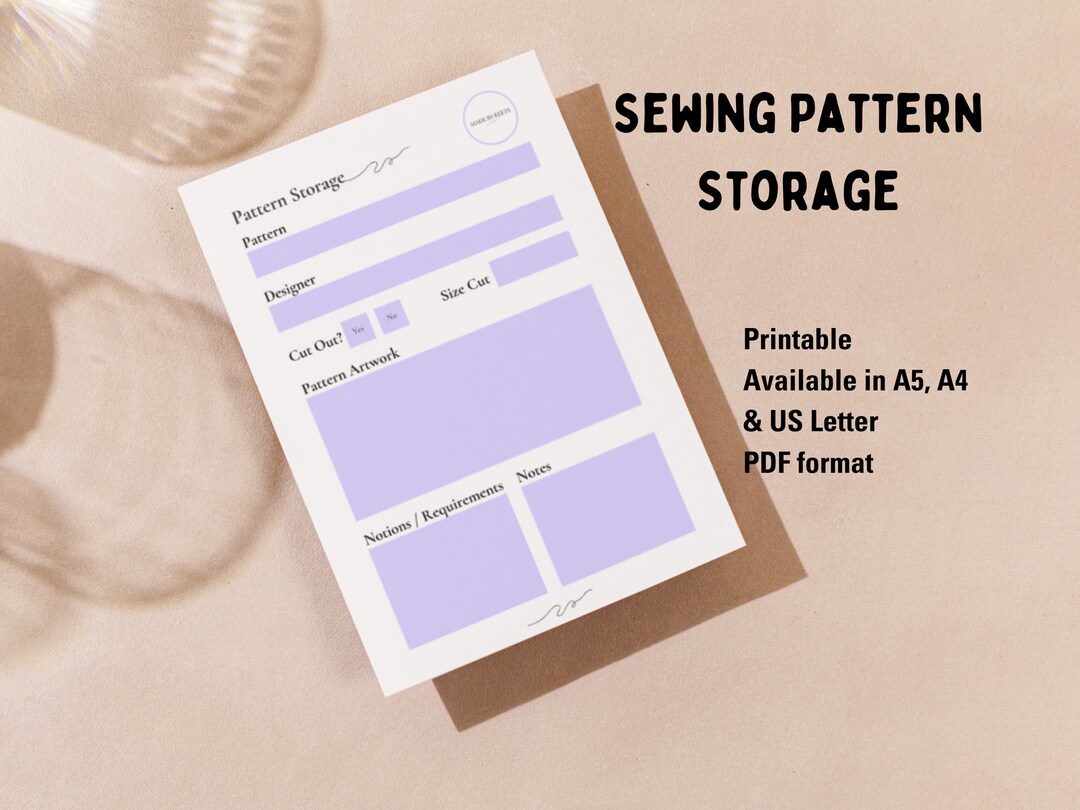 Sewing Pattern Envelope Storage Ideas Sewing Pattern Organiser Store ...
