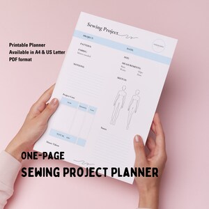 Blue PDF Printable Planner Sewing Project Journal Planner Sewing Planner Printable PDF Planner ...