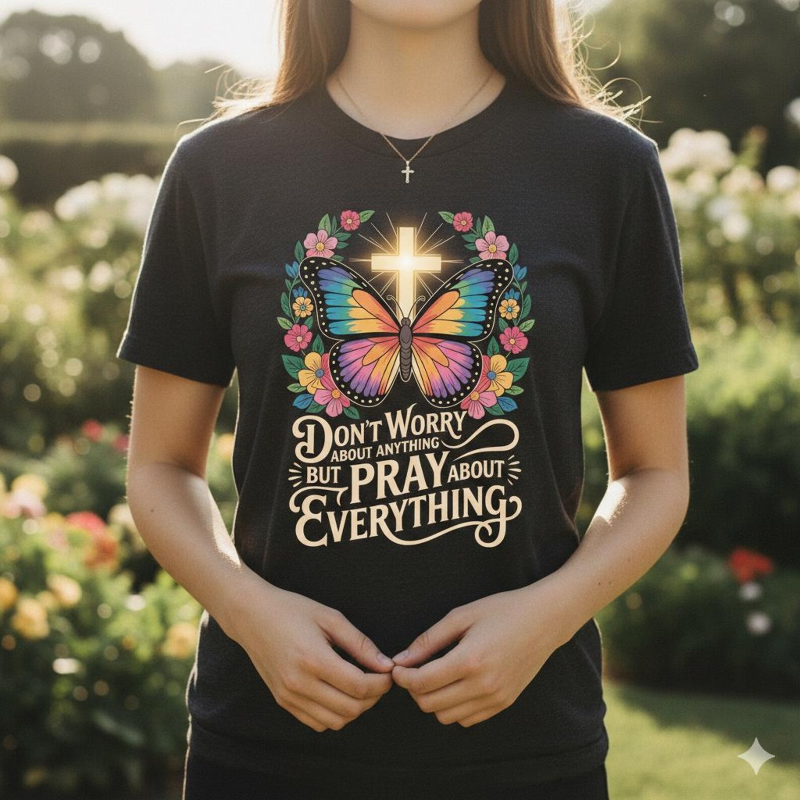 Watercolor Butterfly Cross SVG, Floral Christian Design (digital ...
