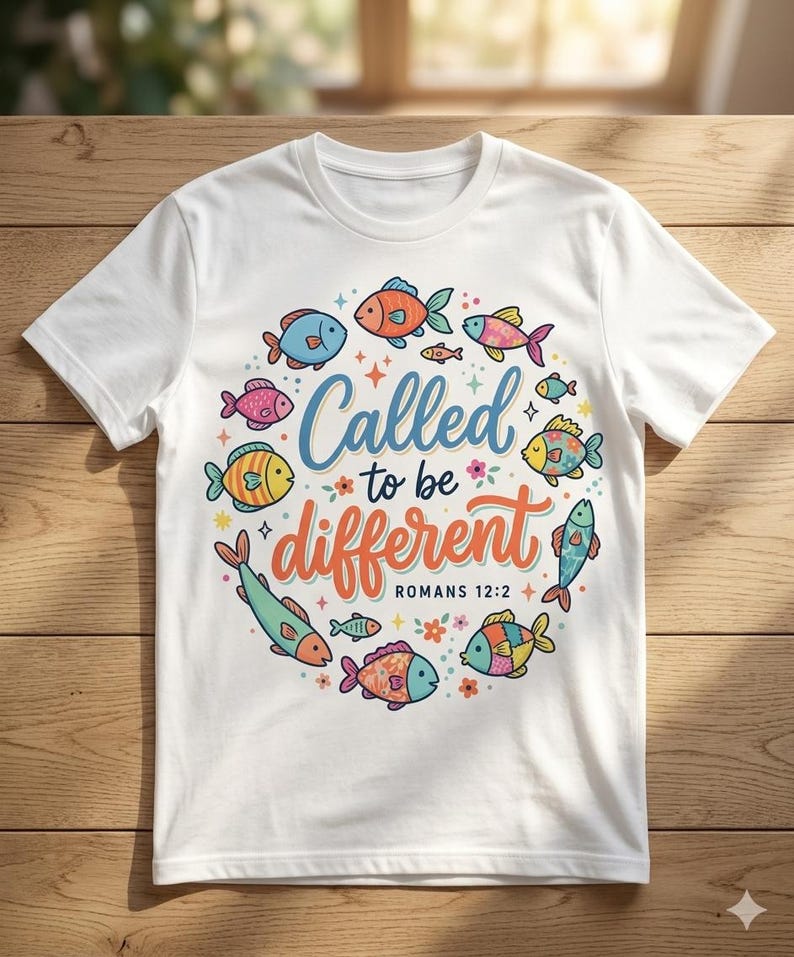 Christian Fish PNG, Called to Be Different Bible Verse Design, Colorful ...