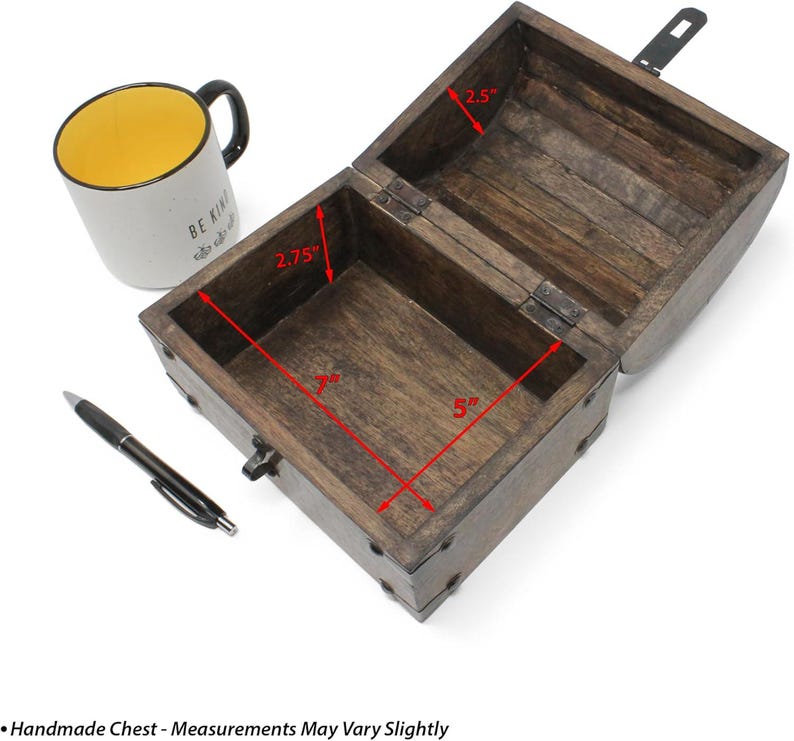 Treasure Chest With Lock & Key Handmade Mango Wood – Pirate Storage Box ...