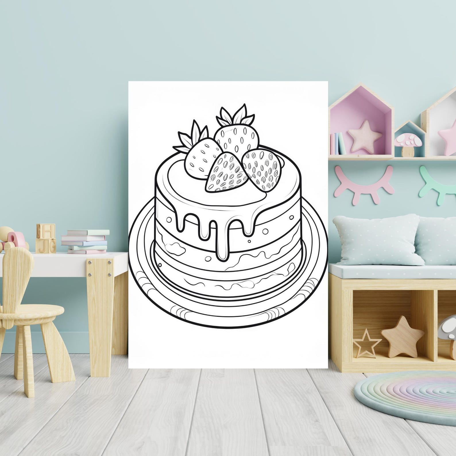 Foods Coloring Pages for Kids, Coloring Pages for Adults, Printable ...