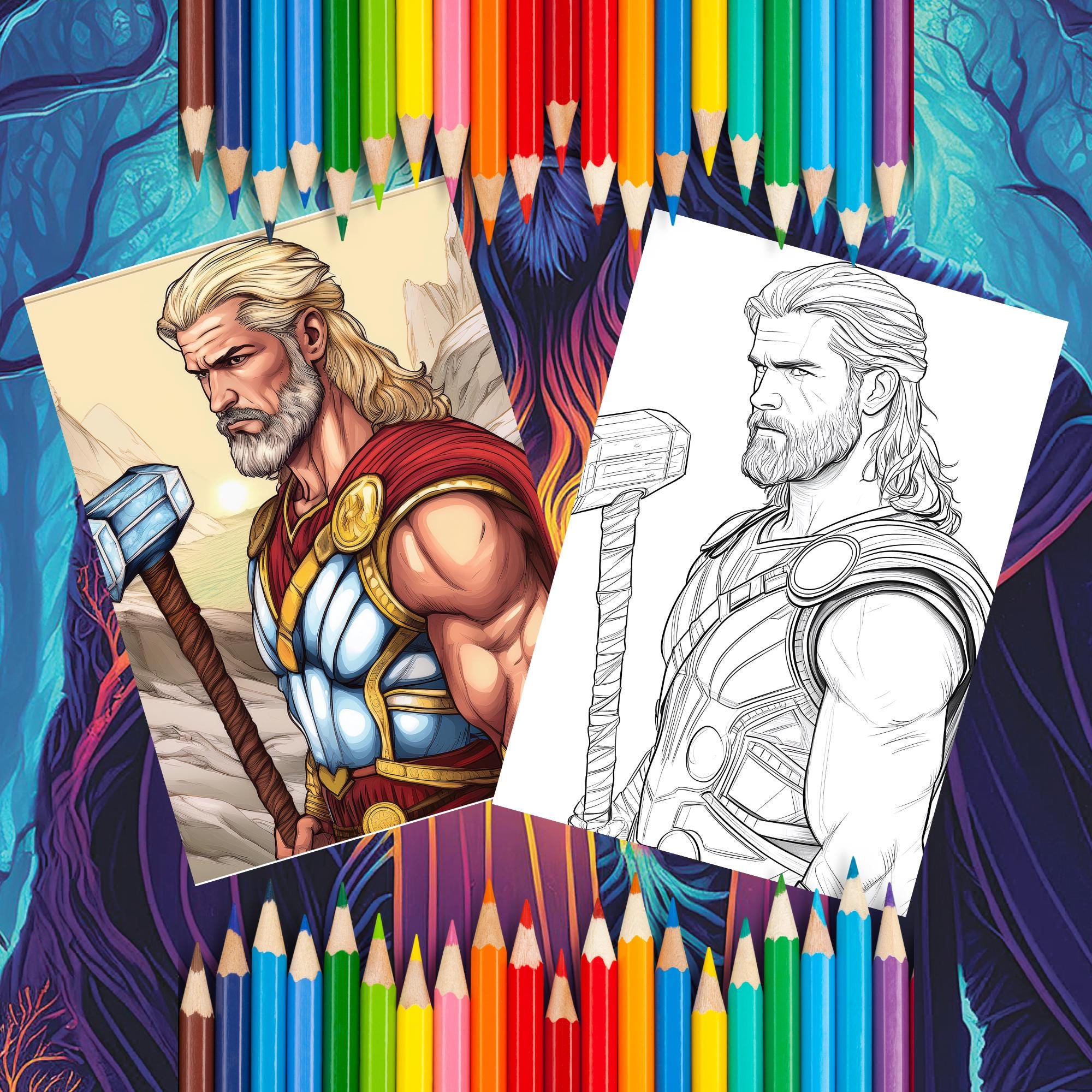 35 Norse Mythology Coloring Pages, Mythical Creatures and Mythological ...