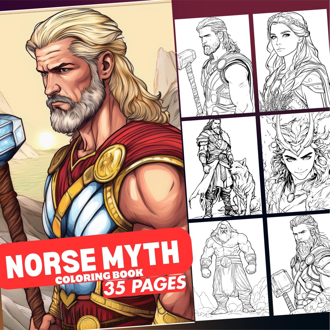 35 Norse Mythology Coloring Pages, Mythical Creatures and Mythological ...