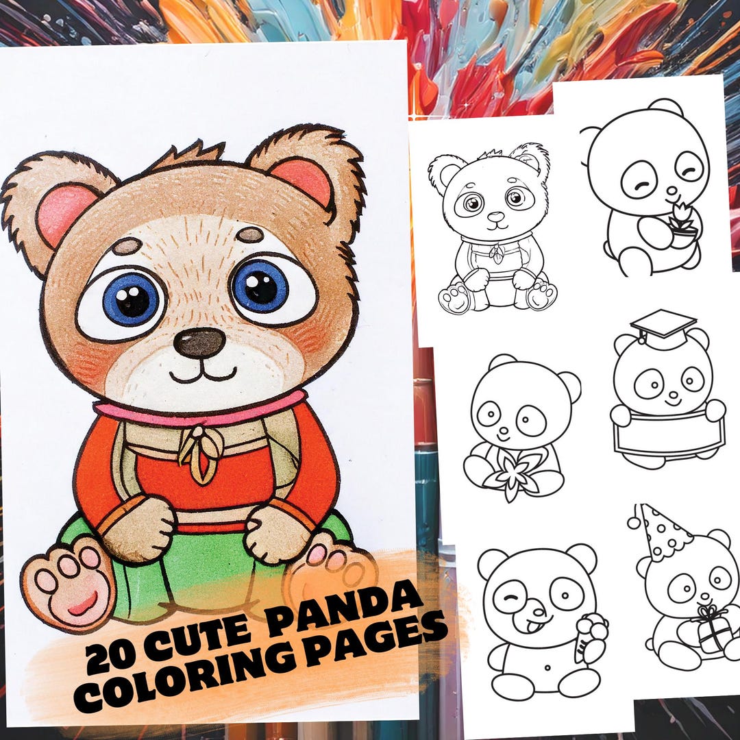 20 Cute Panda Coloring Pages, Coloring Designs, Kawaii Coloring, Summer ...