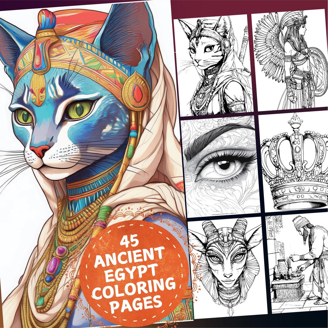 45 Ancient Egypt Coloring Pages , Adult and Kids Coloring Book ...