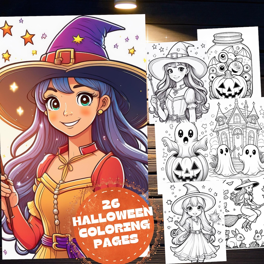 26 Halloween Coloring Pages for Kids and Adults, Coloring Sheets, Kids ...