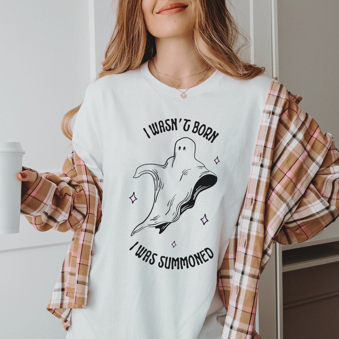 Funny Ghost Shirt Dark Humour T-shirt Bohemian Tee Graphic Cute Ghost ...