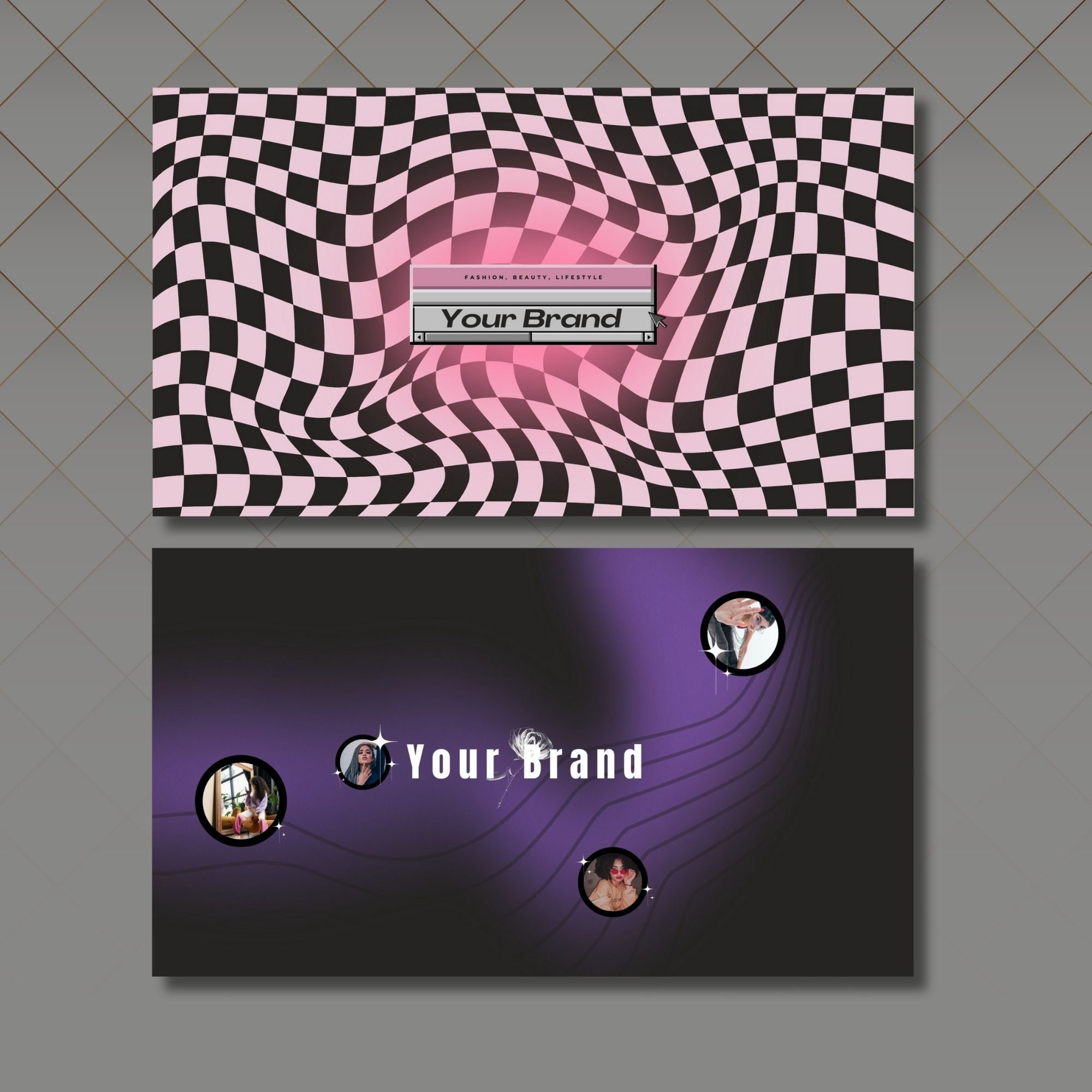 Y2k Aesthetic Youtube Banner Template for Beauty Guru, Pink and Black ...