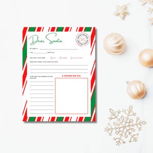 Letter to Santa Christmas Printable, Christmas Wish List for Kids - Etsy