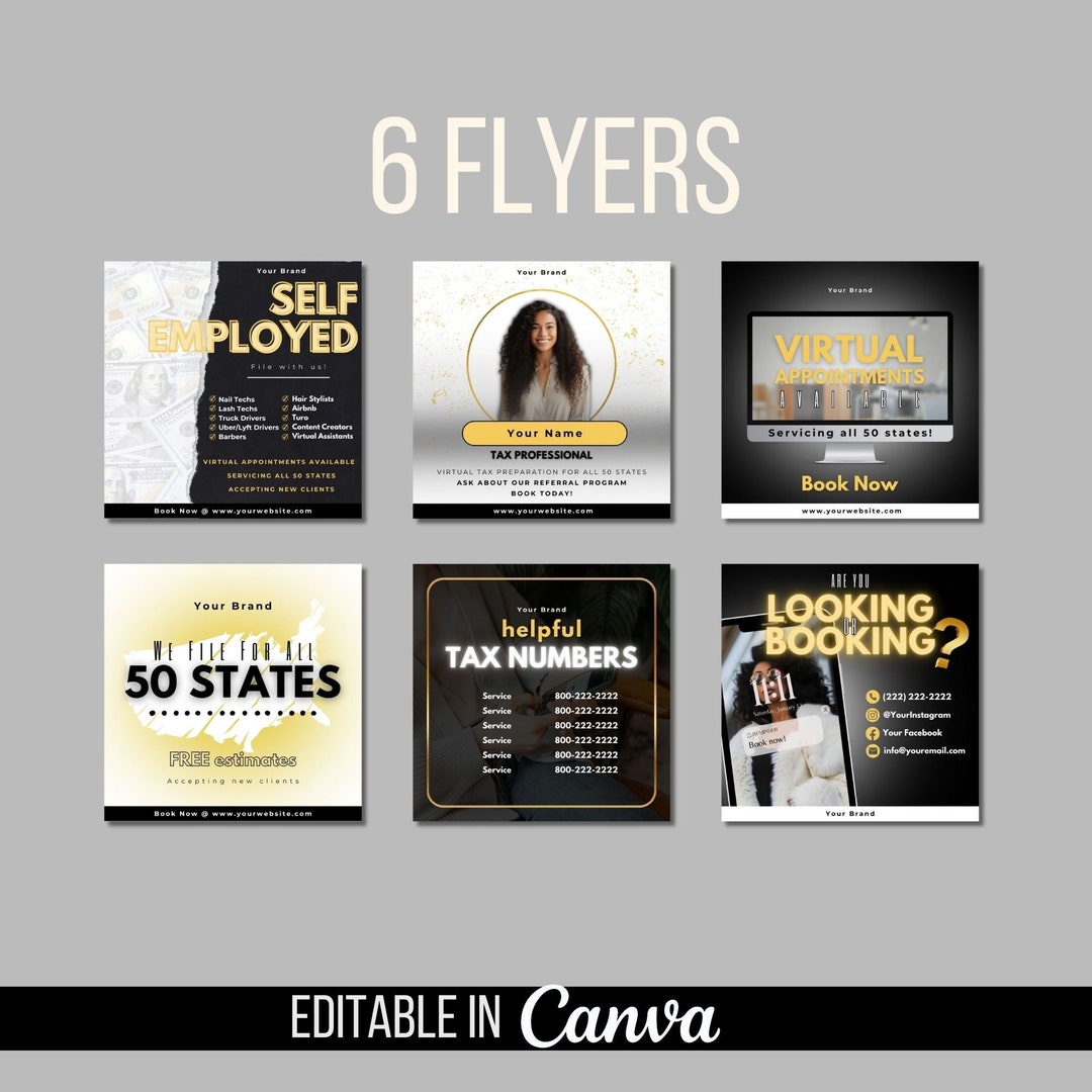 Tax Preparer Flyers Bundle, Tax Preparation Instagram, Tax Season Flyer ...
