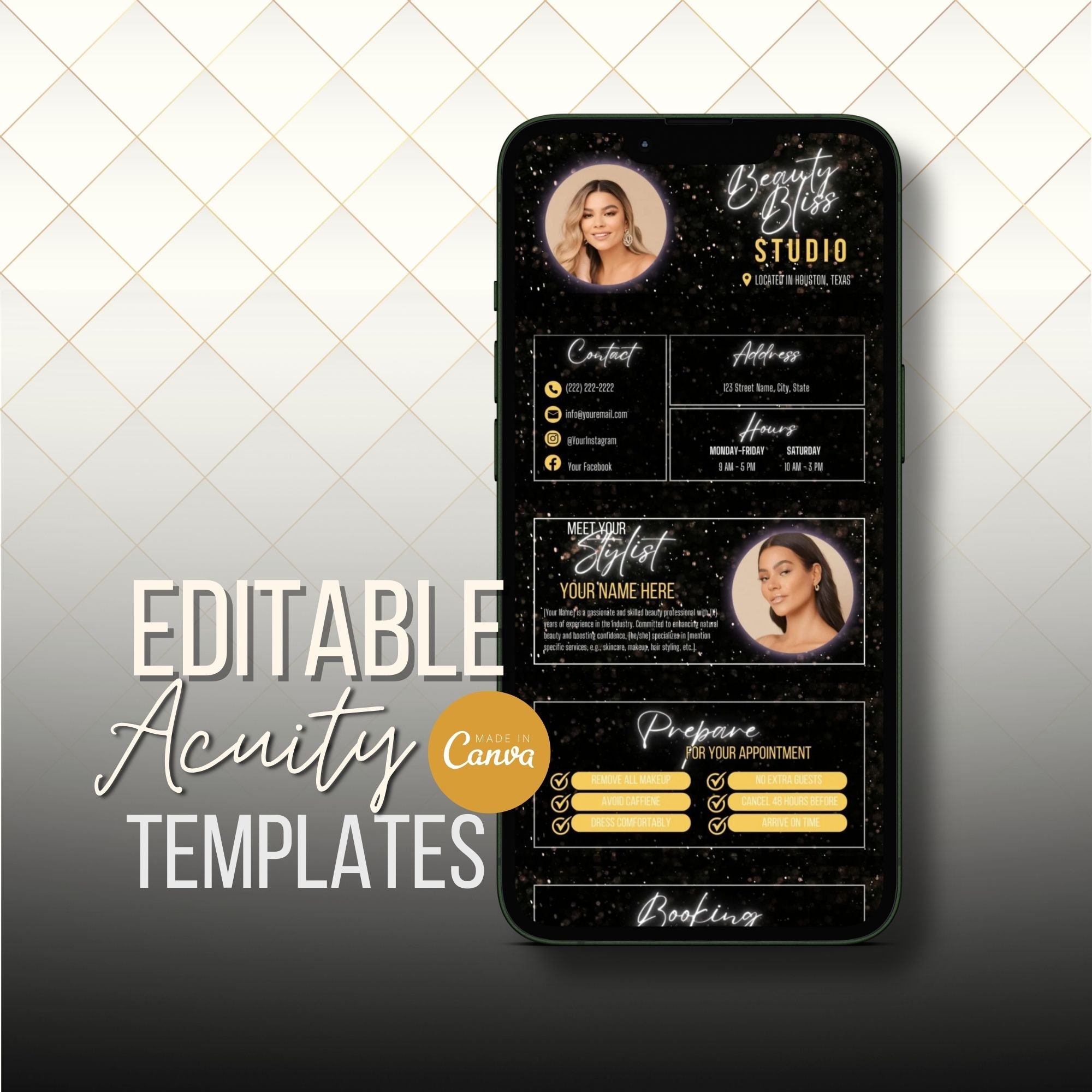 Editable Acuity Scheduling Template for Nail Tech, Lash Tech, Makeup ...