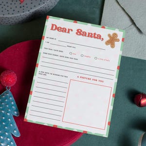 Printable Christmas Wish List for Kids, Letter to Santa Christmas ...