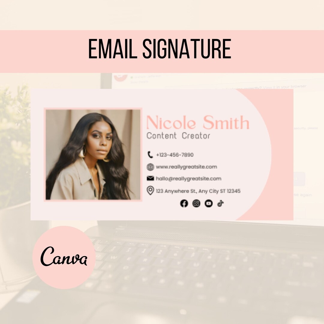 Pink, Aesthetic Email Signature Template for Realtor, Lash Tech ...