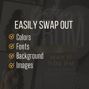 Class of 2025 Prom Send off Flyer, Grad Party Invite, Black and Gold ...