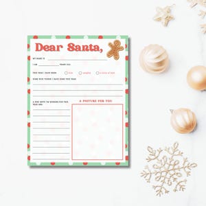 Printable Christmas Wish List for Kids, Letter to Santa Christmas ...
